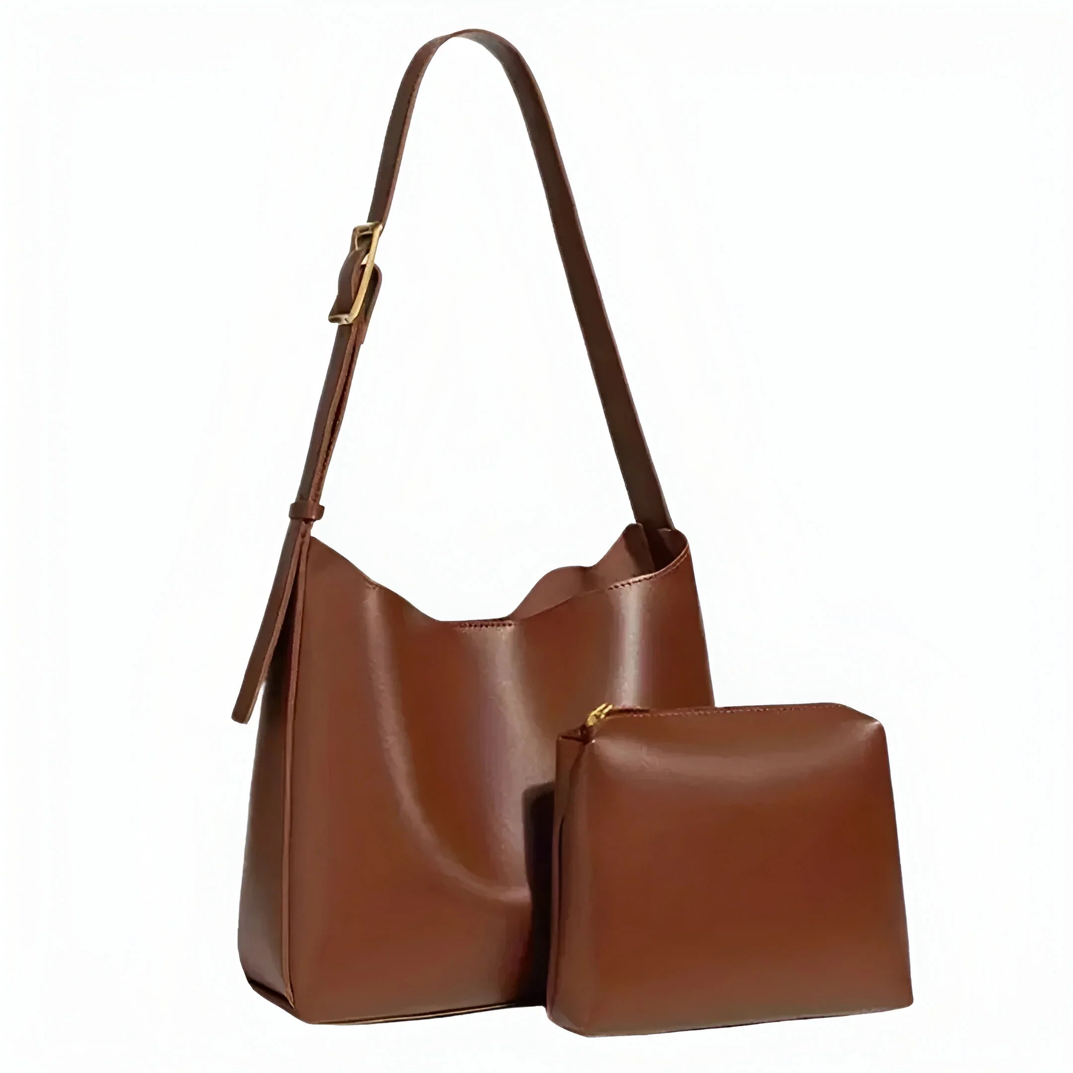 Women's Adjustable Strap Two-Piece Leather Bag Set – Nomardic
